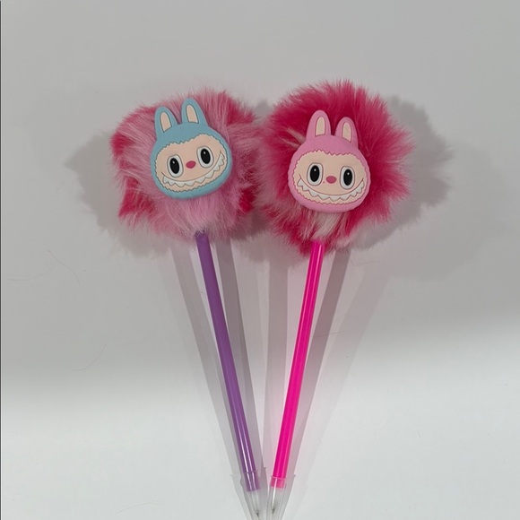 Labubu | Toys | Labubu Unbranded Fluffy Pen Set Pink And Purple | Poshmark